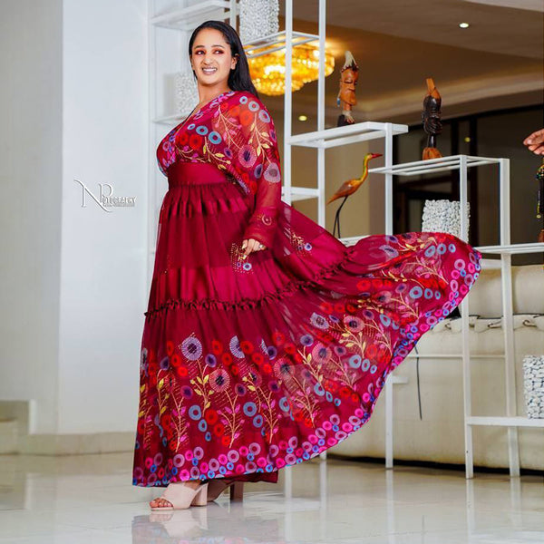 Ethiopian Chiffon dress - EthiopianClothing.Net